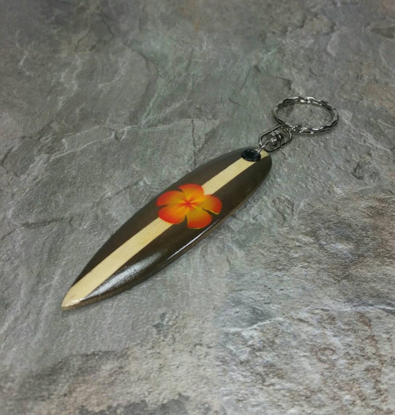 Wooden Surfboard Keryring Wood Surfboard Keychain Surf | Etsy
