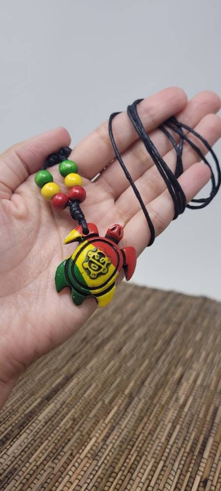 Rasta Turtle Necklace Taino Sun Necklace Rasta Tortoise - Etsy