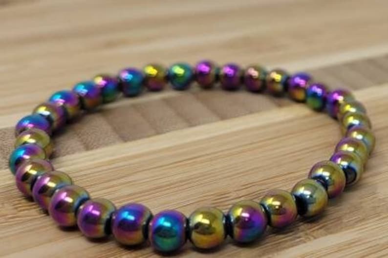 Rainbow Hematite Bracelet Rainbow Hematite Jewelry Rainbow - Etsy
