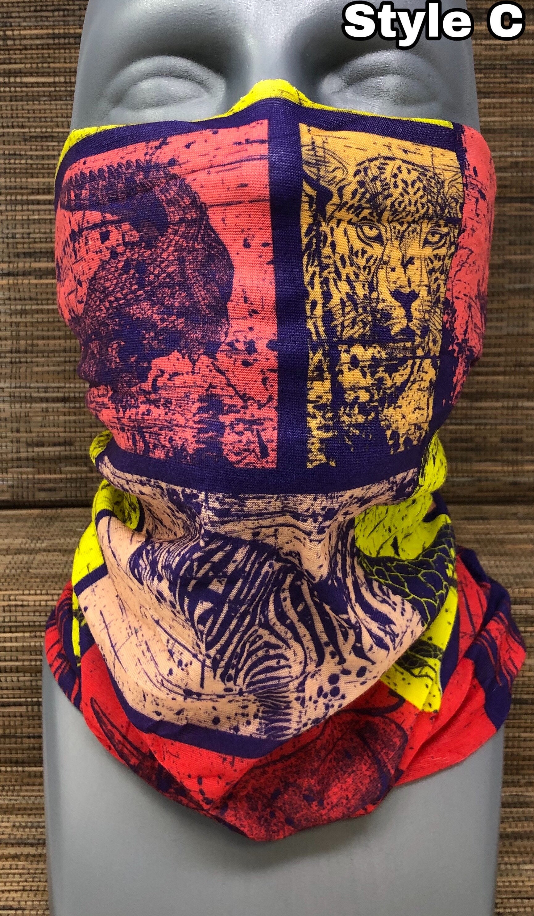 Wild Animal Face Mask Animal Facemask Animal Print Face | Etsy