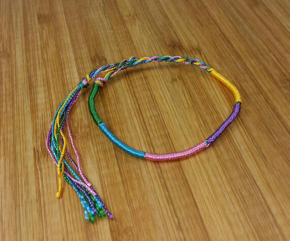 Braided Bracelet Pastel Colors Surfer Girl Bracelet Yellow Etsy