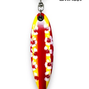 Colorful Wooden Surfboard Keychains - 4-inch Handcrafted, Gloss ...