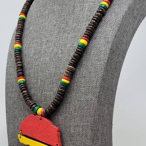 Africa Necklace, Rasta Pendant, Rasta Necklace, Africa Jewelry, African ...