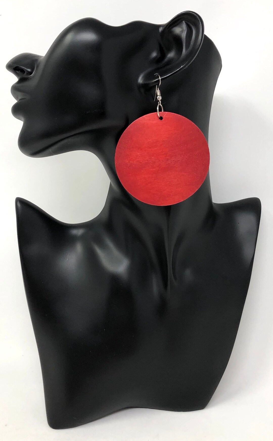 Red Earrings - Red Wooden Earrings - Red Wood Earrings - Red Dangle ...