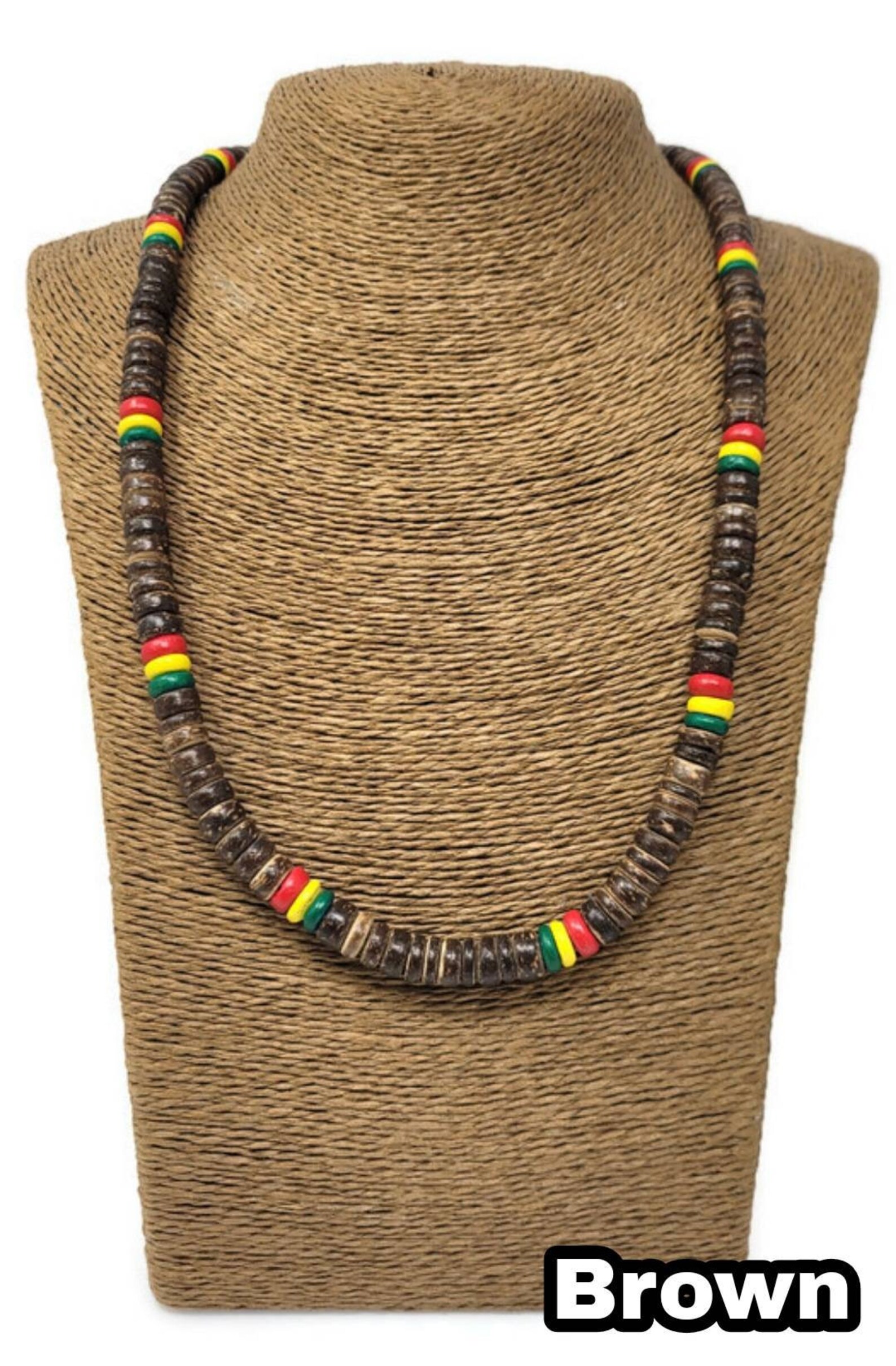 Rasta Necklace Reggae Necklace Wooden Necklace Wooden - Etsy