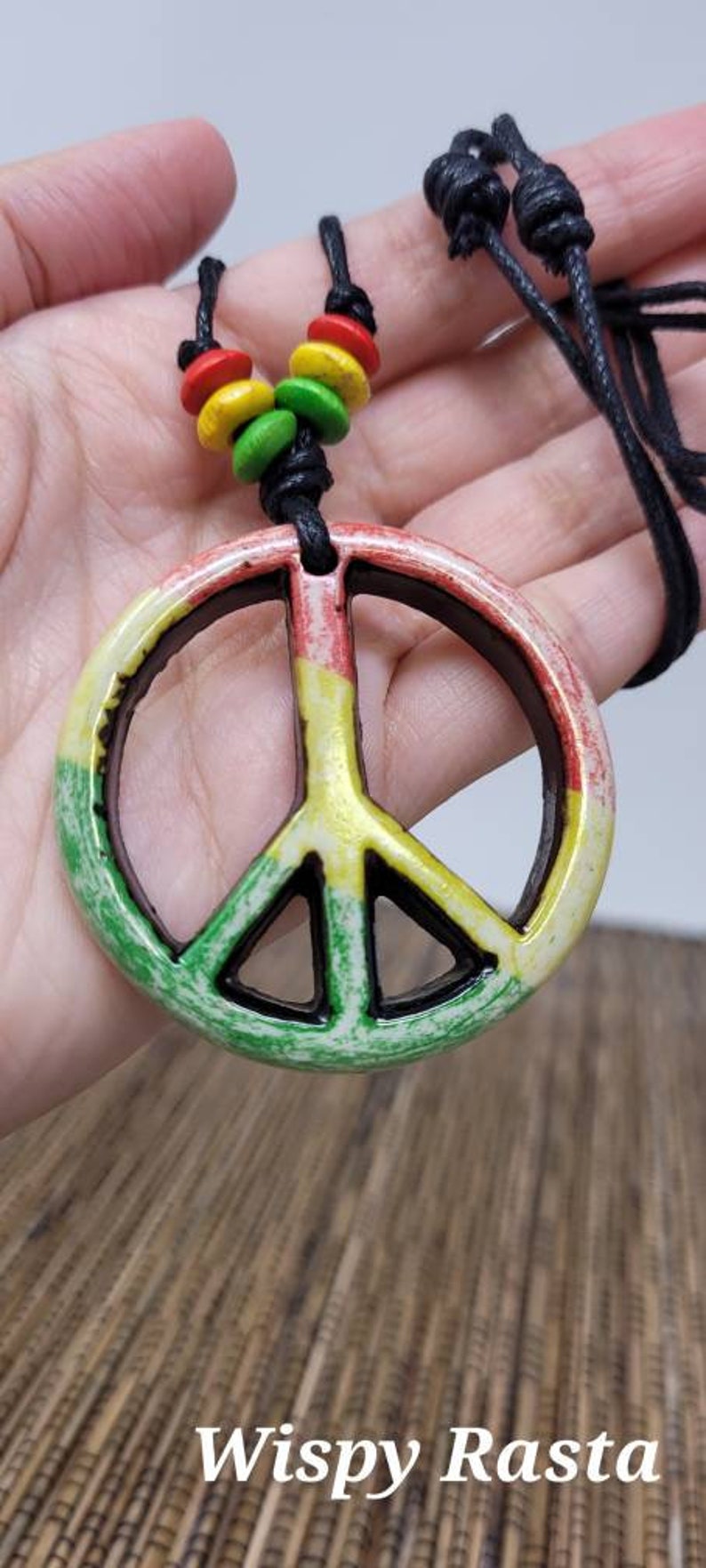 Brown Peace Sign Necklace brown Hippie Necklace Brown Peace - Etsy