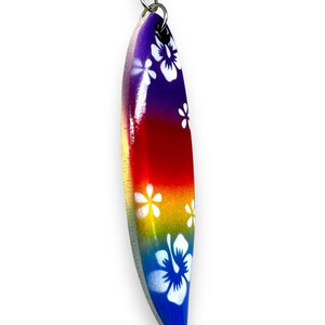Colorful Wooden Surfboard Keychains - 4-inch Handcrafted, Gloss ...
