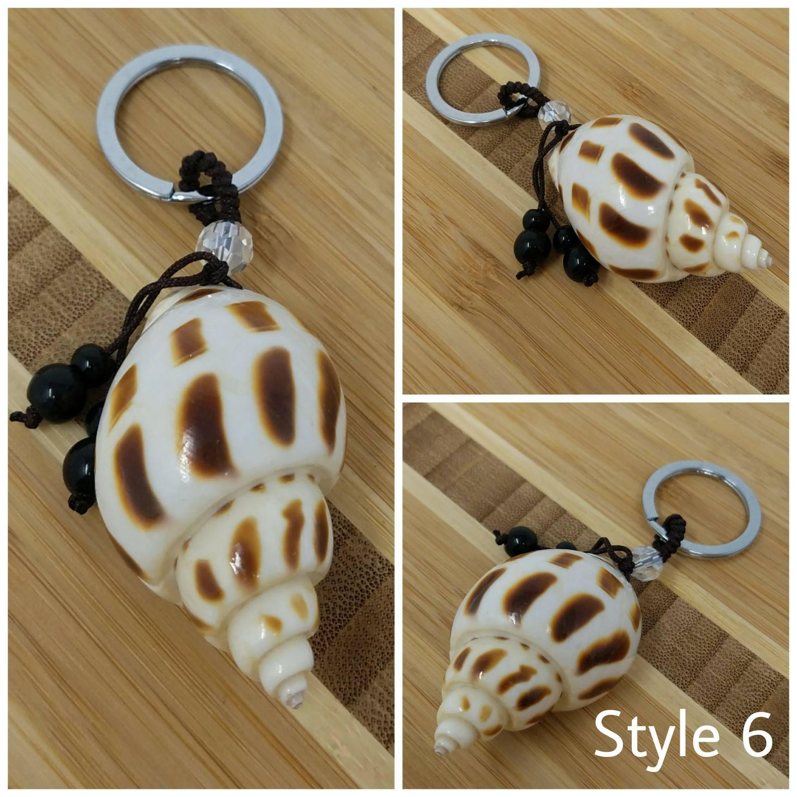 Shell Kechain Natural Seashell Keychain Seashell Keyring Surf | Etsy