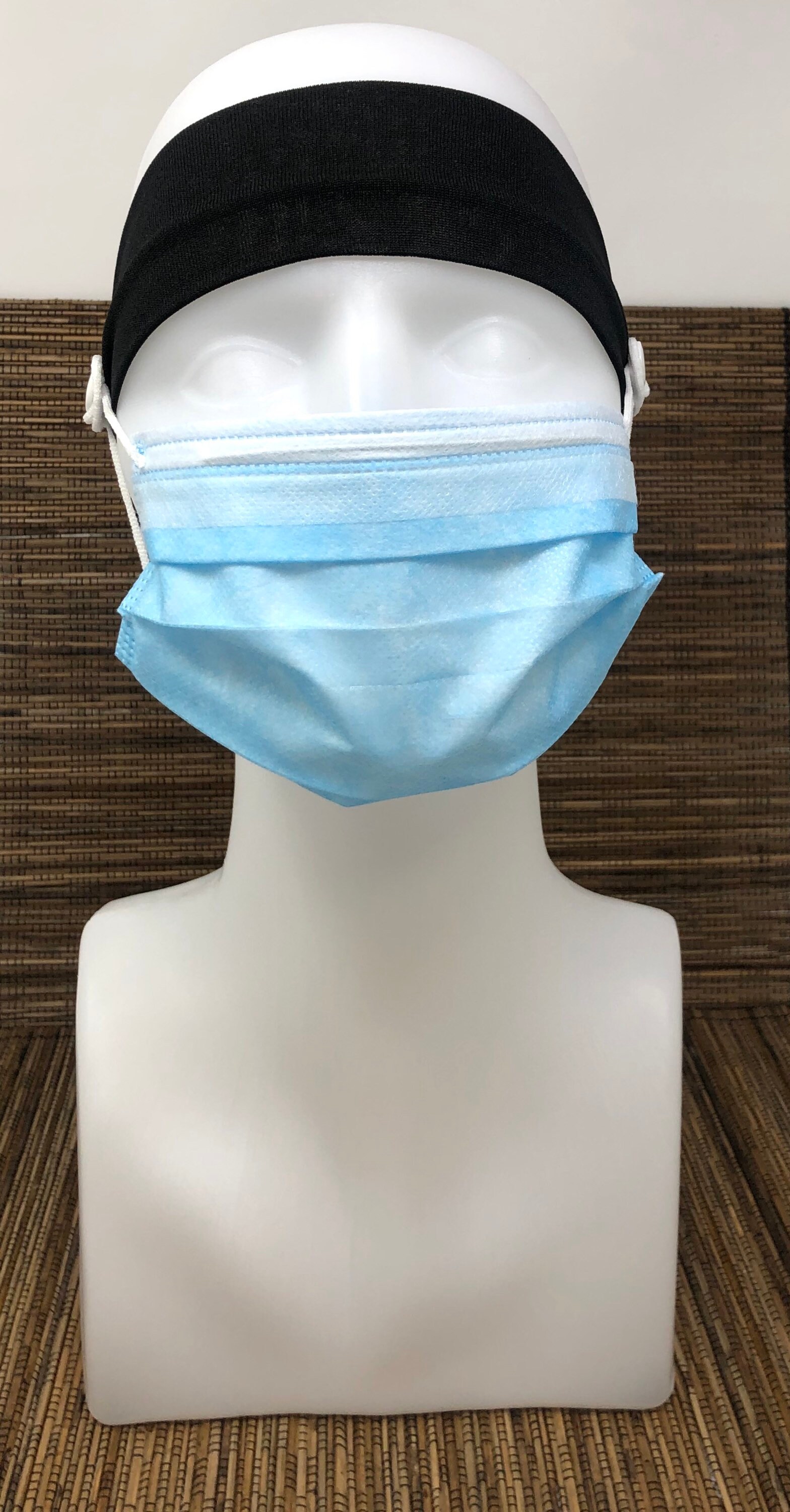 Black headband with buttons Black Headband for Mask Nurse | Etsy