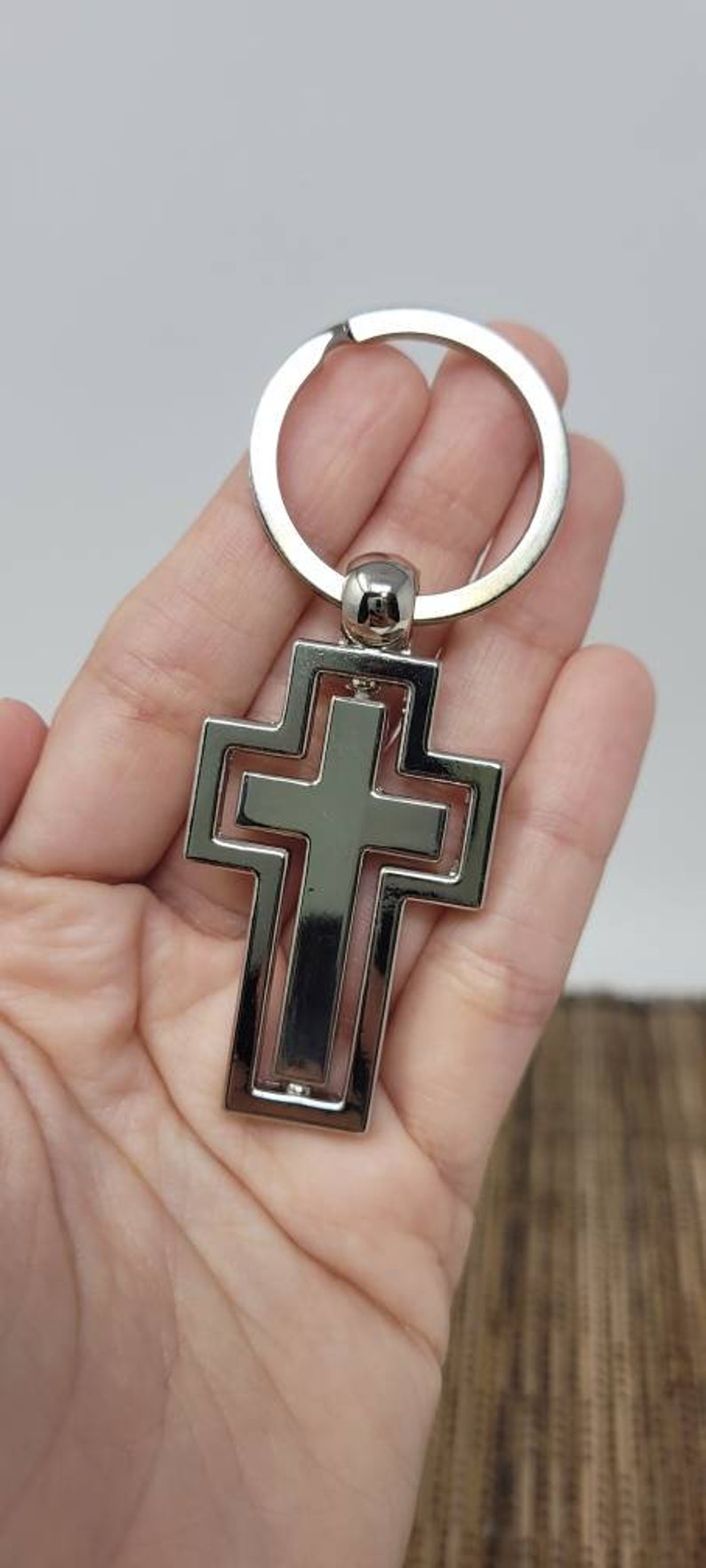 Wooden Cross Keychain Cross Keychain Cross Keychain Favors | Etsy