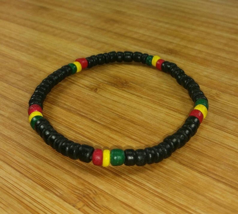 Black Bracelet Rasta Bracelet Black Wooden Bracelet wood | Etsy