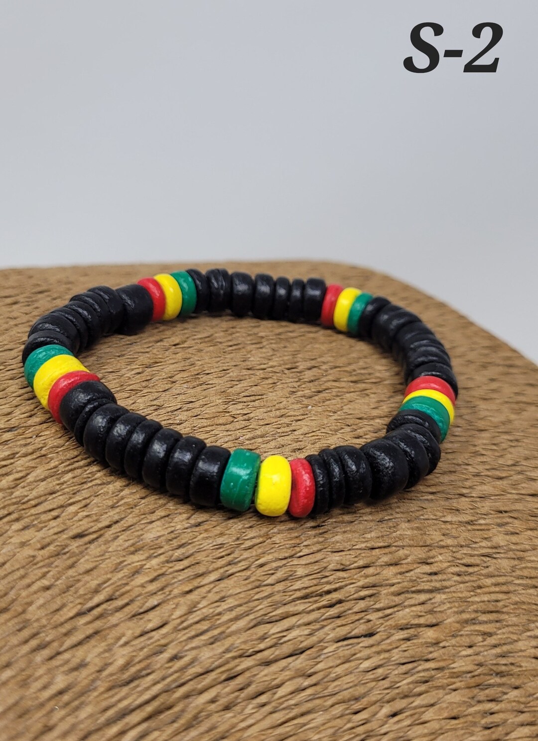 Black Bracelet - Rasta Bracelet - Black Wooden Bracelet -wood Bracelet ...