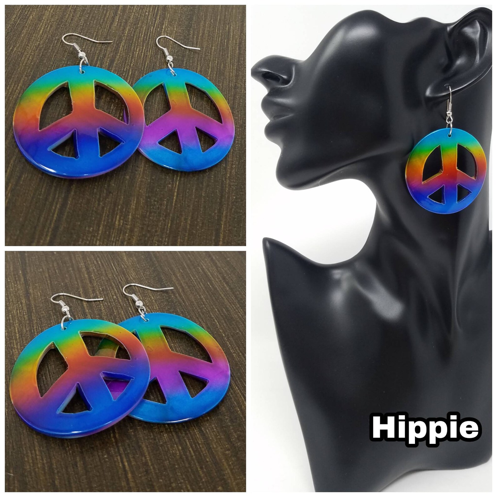 Peace Earrings Peace Sign Earrings Peace Symbol Earrings - Etsy