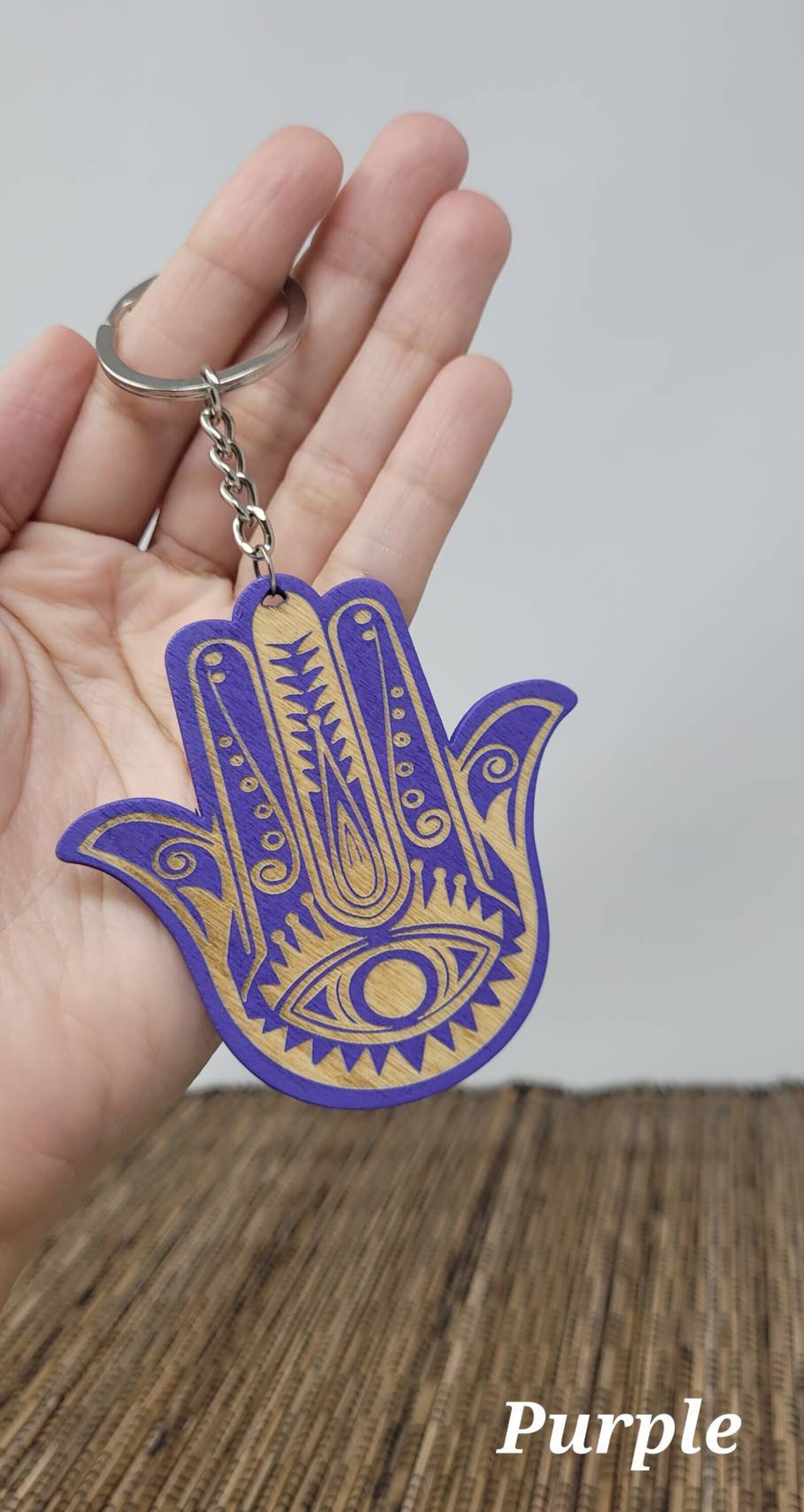 Hamsa Key Chain Hand Keychain Hand of Fatima Keychain Eye - Etsy