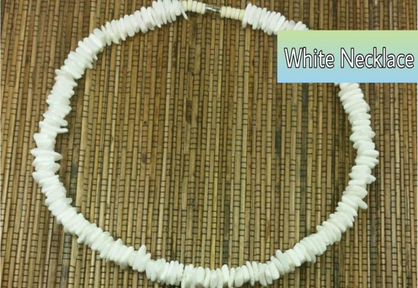 White Puka Shell Necklace Wood and Seashell Necklace White and - Etsy