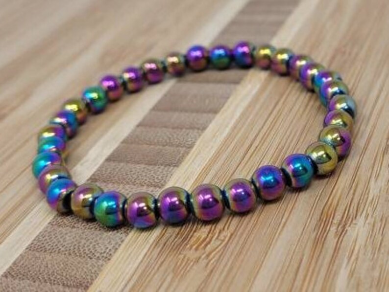 Rainbow Hematite Bracelet Rainbow Hematite Jewelry Rainbow - Etsy