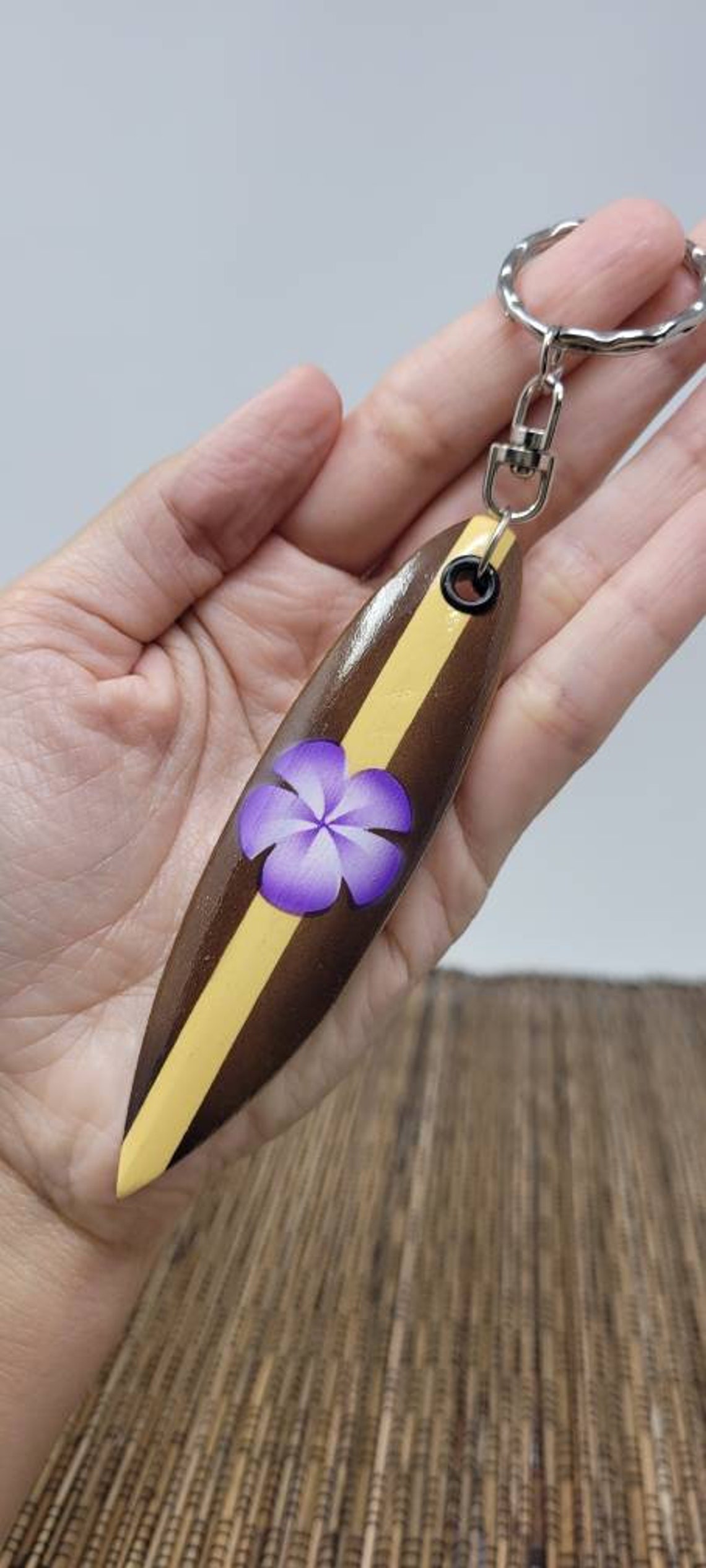 Wooden Surfboard Keryring Wood Surfboard Keychain Surf - Etsy