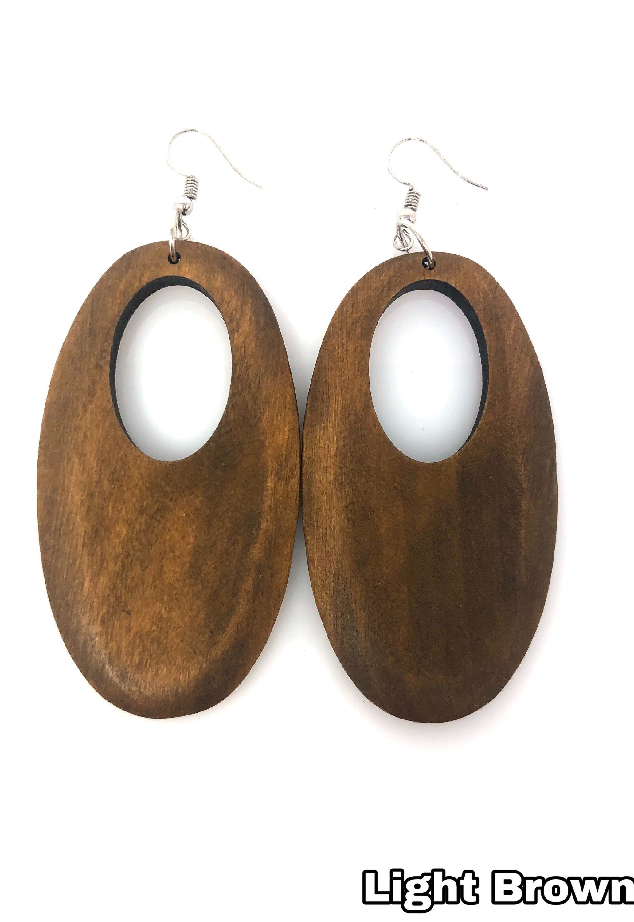 Turquoise Earrings Turquoise Wooden Earrings Turquoise Wood | Etsy