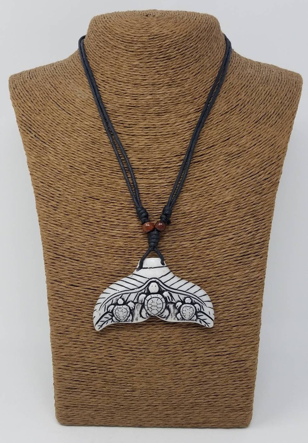 White Whale Tail Necklace With Sea Turtles - White Sea Turtle Necklace ...