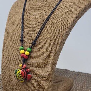 Rasta Turtle Necklace - Taino Sun Necklace - Rasta Tortoise Necklace ...