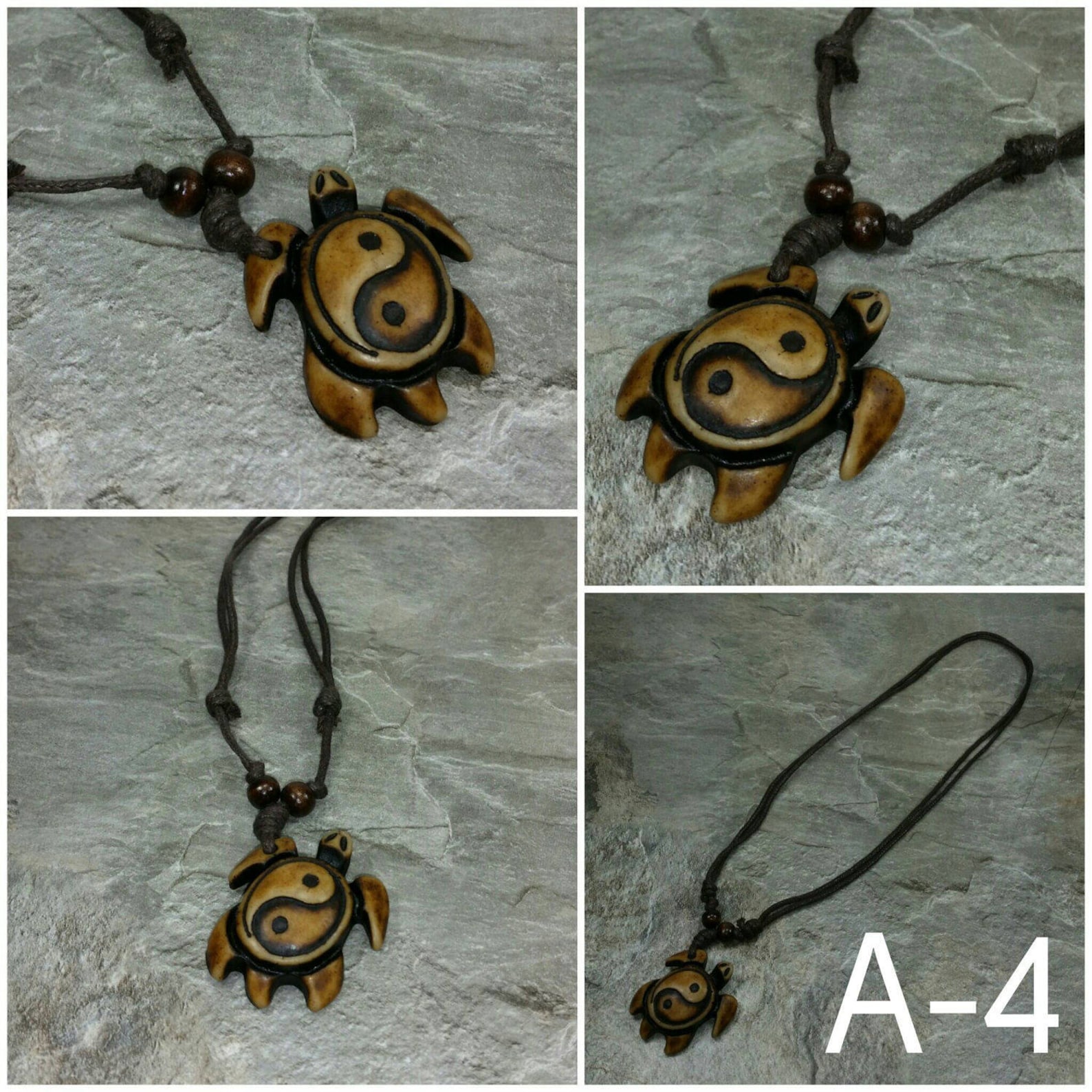 Brown Turtle Necklace With Yin Yang Symbol Brown Turtle | Etsy