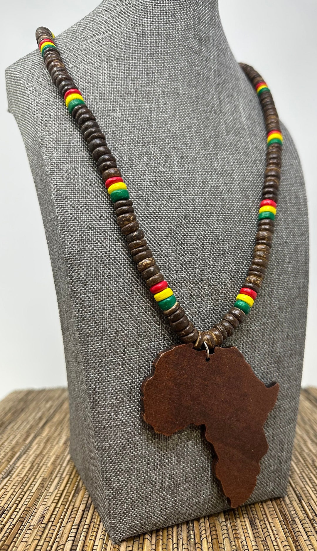 Africa Necklace, Rasta Pendant, Rasta Necklace, Africa Jewelry, African ...