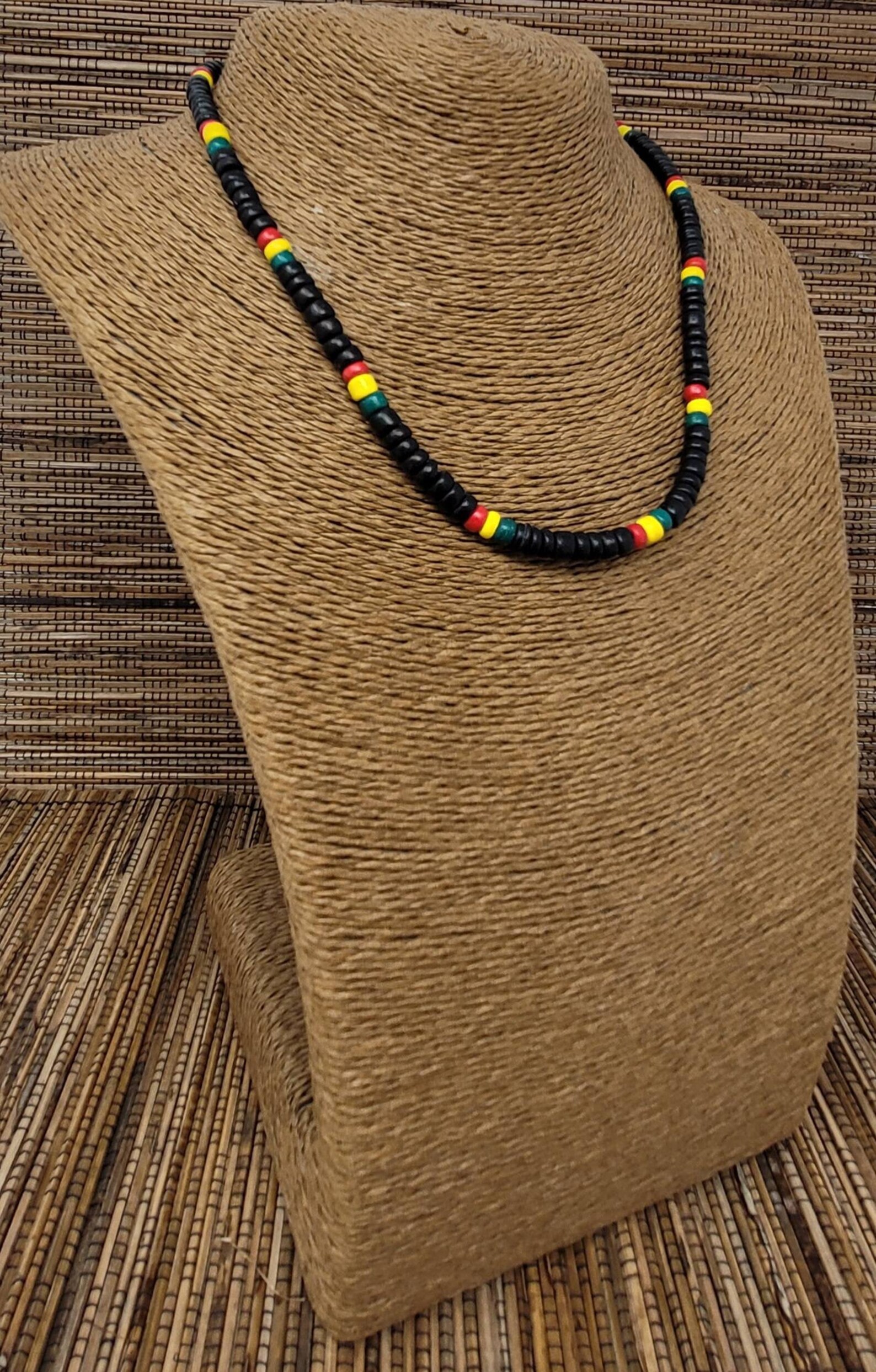 Rasta Necklace Reggae Necklace Wooden Necklace Wooden | Etsy