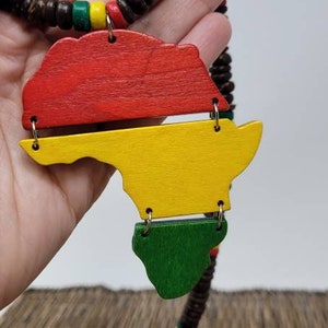 Africa Necklace, Rasta Pendant, Rasta Necklace, Africa Jewelry, African ...