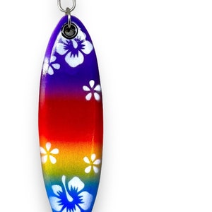 Colorful Wooden Surfboard Keychains 4-inch Handcrafted, Gloss-finished ...