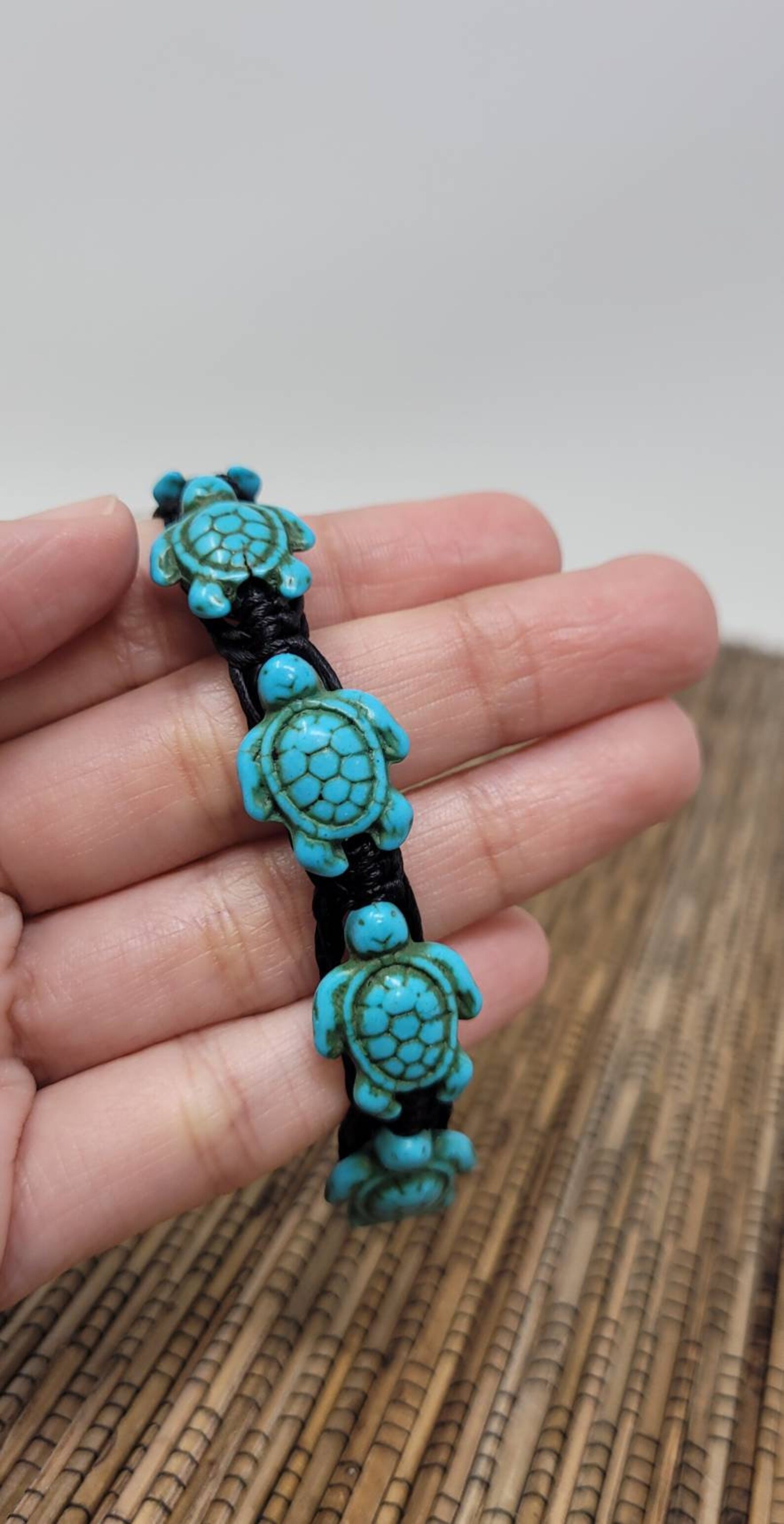 Turtle Hemp Bracelet-howlite Turquoise Sea Turtle Braided Hemp - Etsy