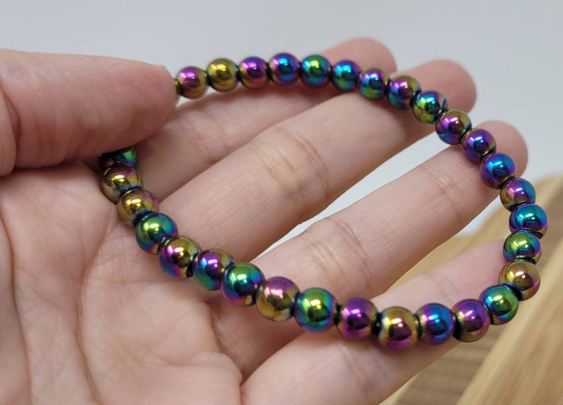 Rainbow Hematite Bracelet Rainbow Hematite Jewelry Rainbow - Etsy