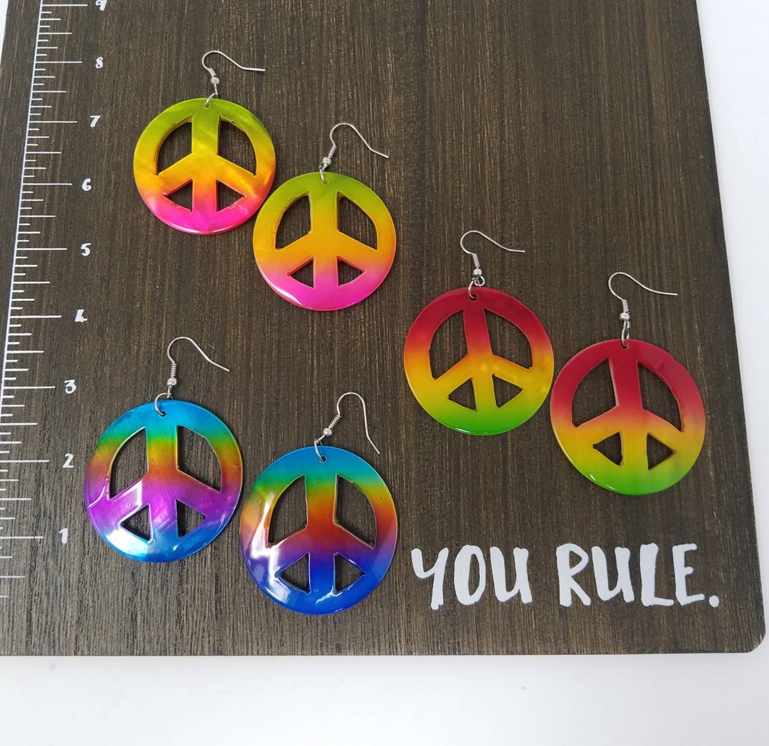 Peace Earrings, Peace Sign Earrings, Peace Symbol Earrings, Peace ...