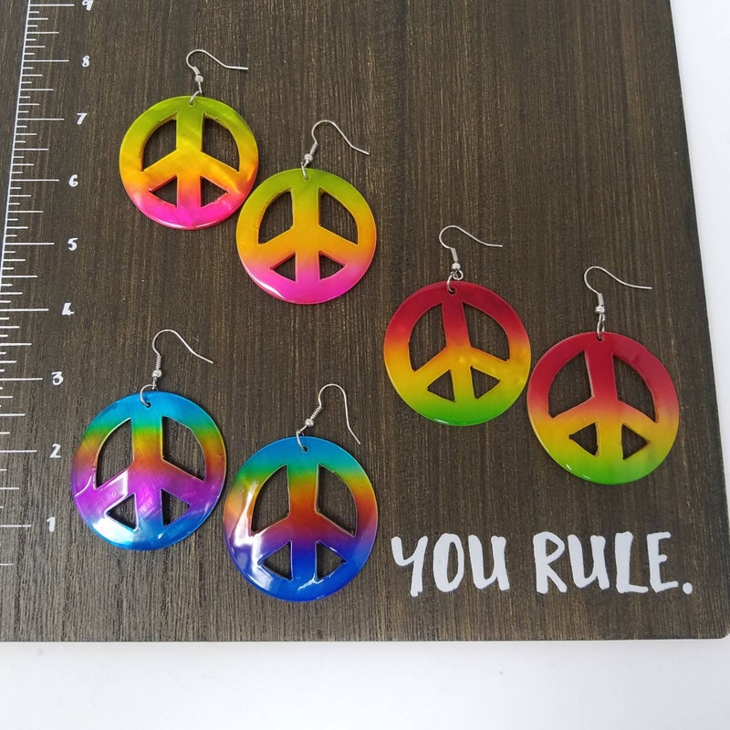Peace Earrings - Etsy