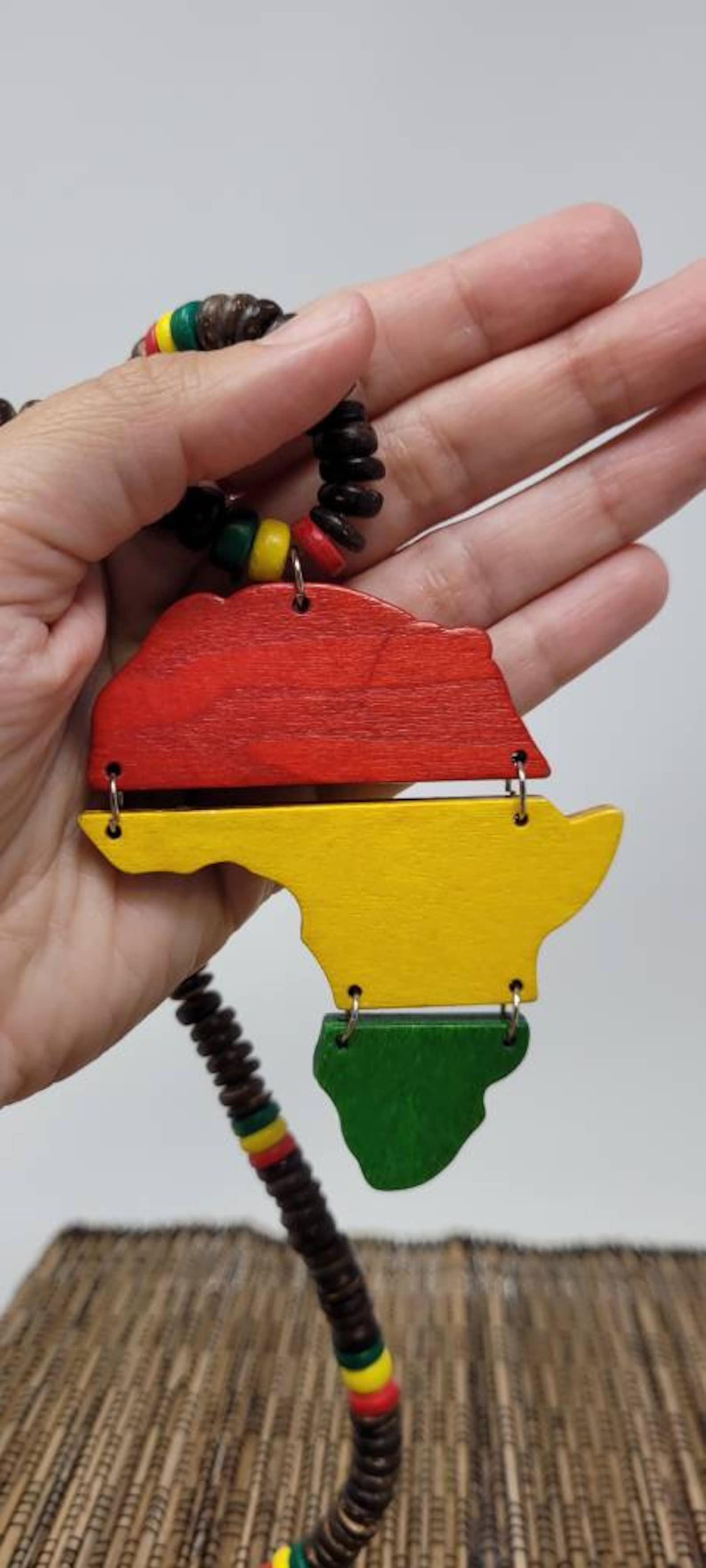 Africa Necklace Rasta Pendant Rasta Necklace Africa - Etsy