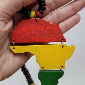 Africa Necklace, Rasta Pendant, Rasta Necklace, Africa Jewelry, African ...