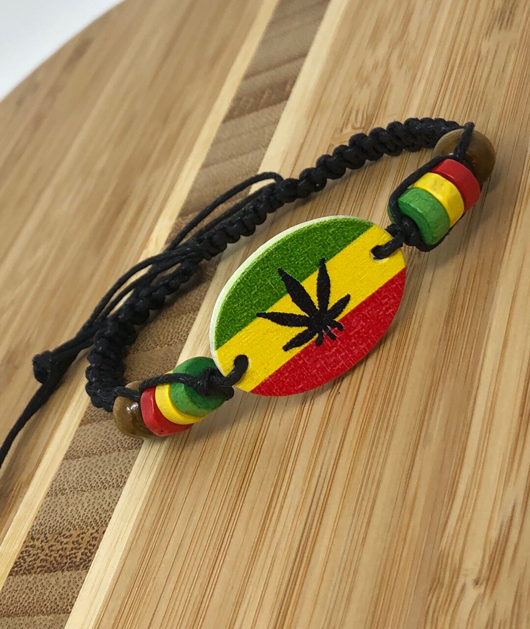 Rasta Bracelet, Marijuanna Jewelry, Marijuana Gift, Rasta Bracelet Men ...
