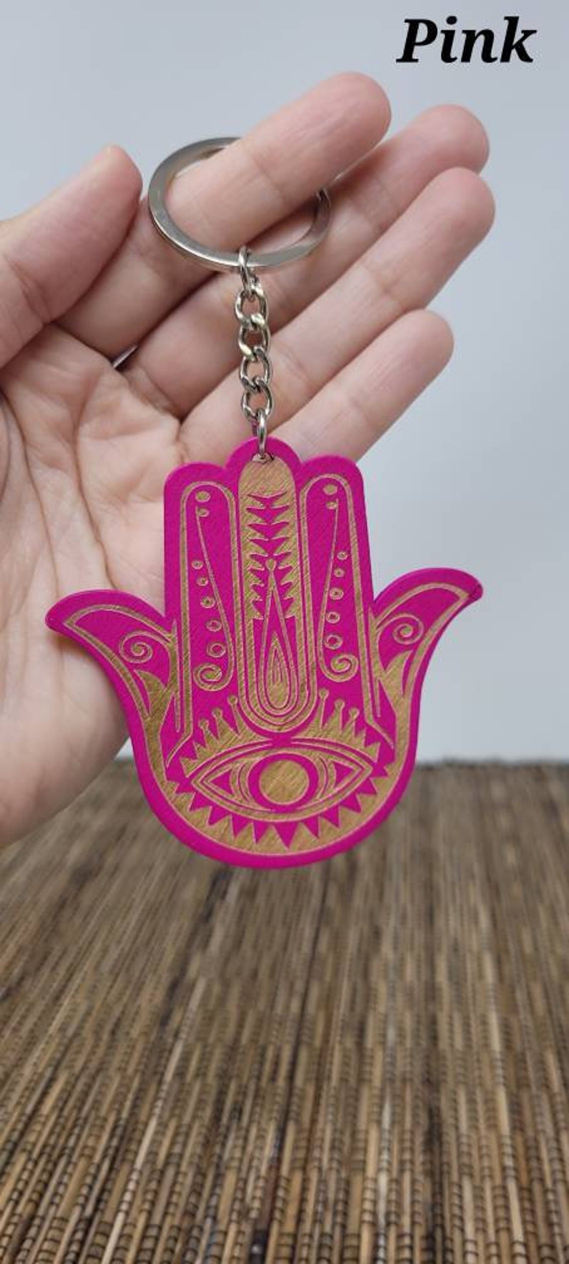 Hamsa Key Chain Hand Keychain Hand of Fatima Keychain Eye - Etsy