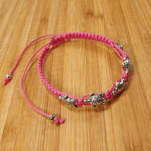 Pink Turtle Bracelet - Pink Macrame Bracelet - Pink Hemp Bracelet ...
