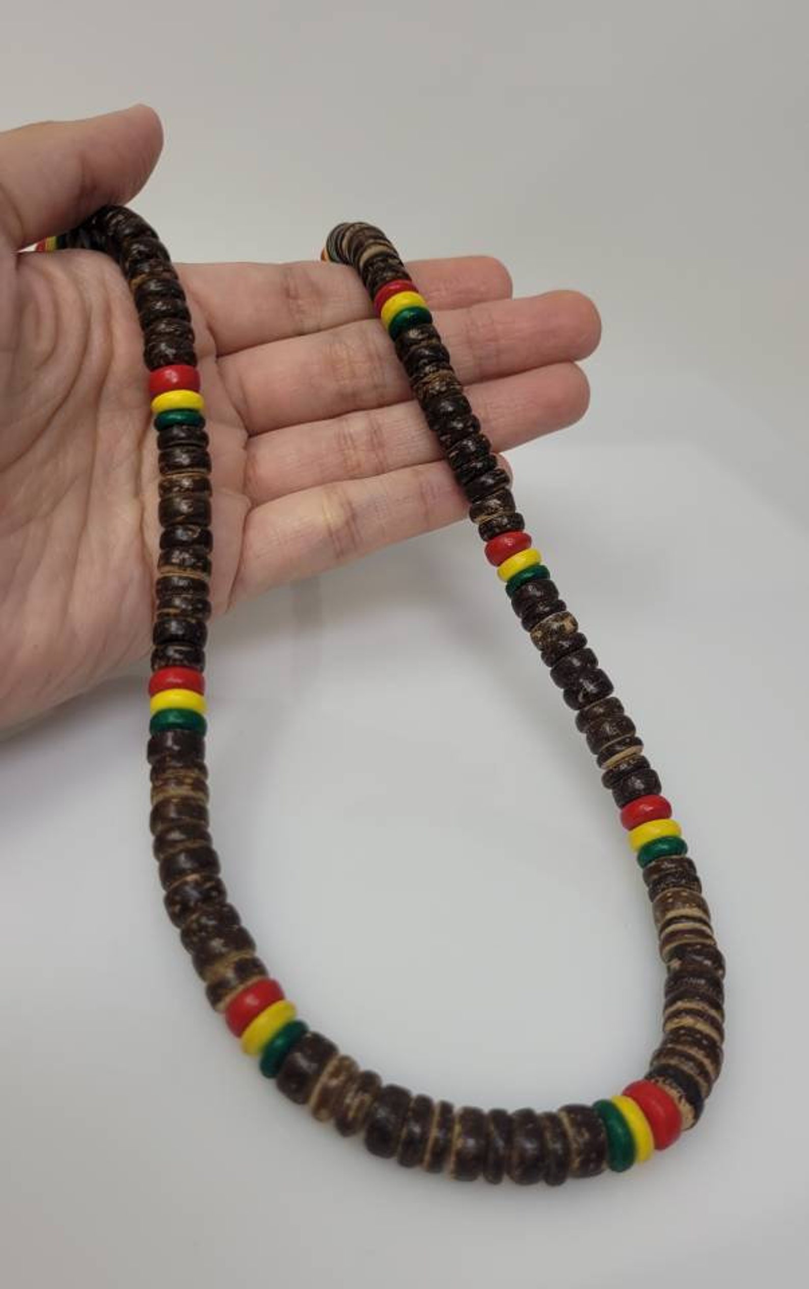 Rasta Necklace Reggae Necklace Wooden Necklace Wooden | Etsy