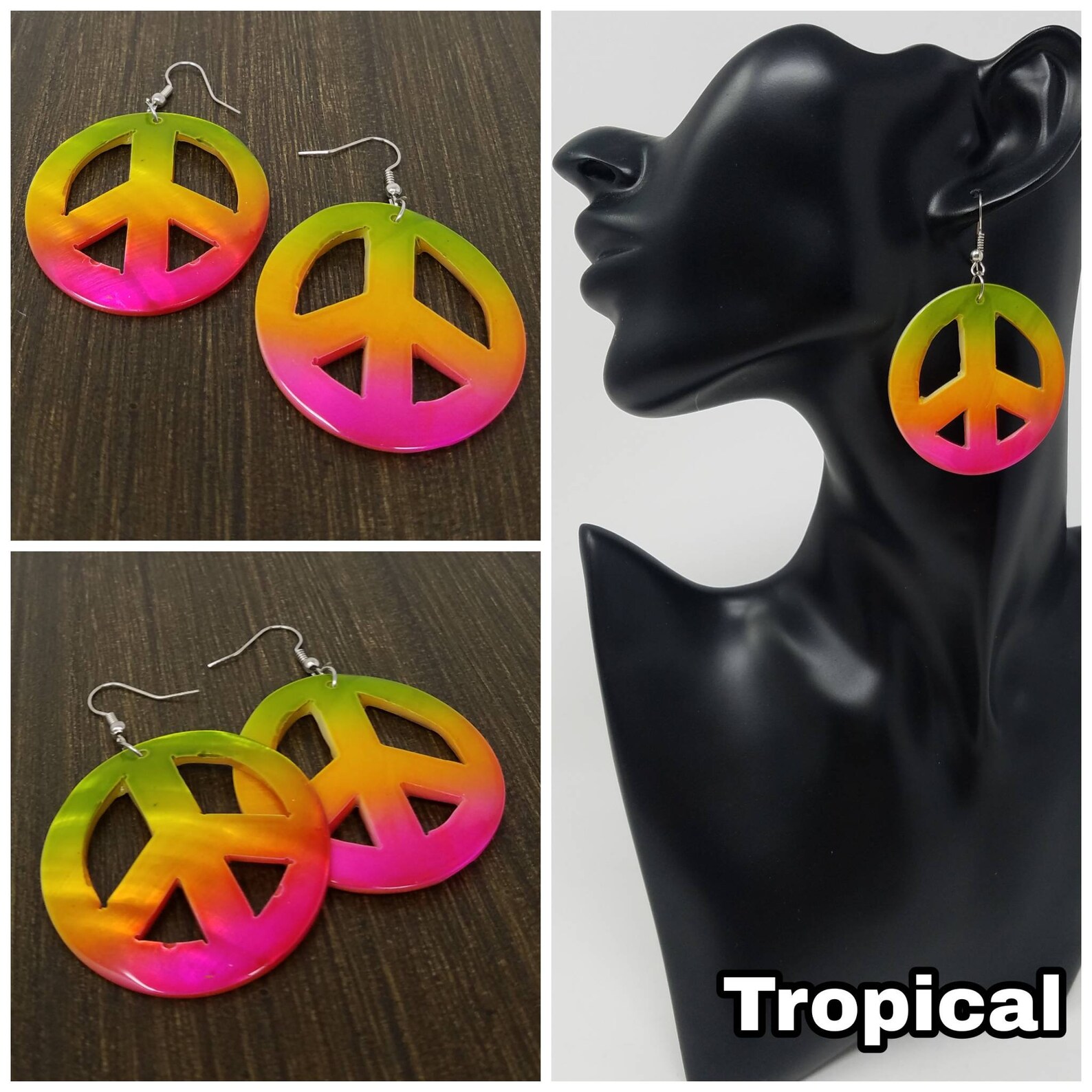 Peace Earrings Peace Sign Earrings Peace Symbol Earrings - Etsy