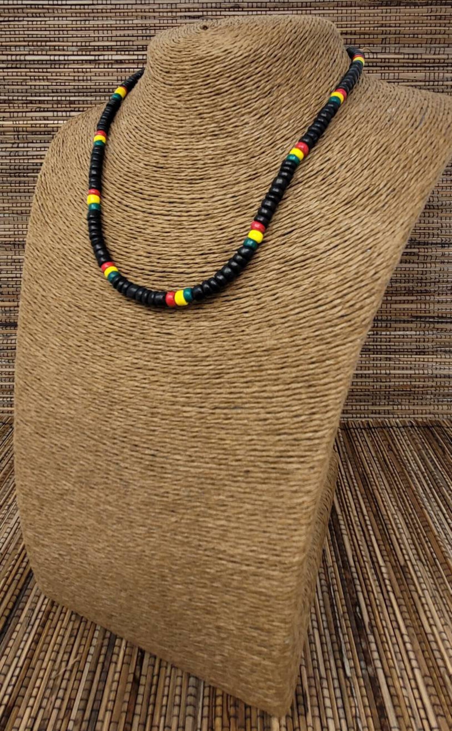 Rasta Necklace Reggae Necklace Wooden Necklace Wooden | Etsy