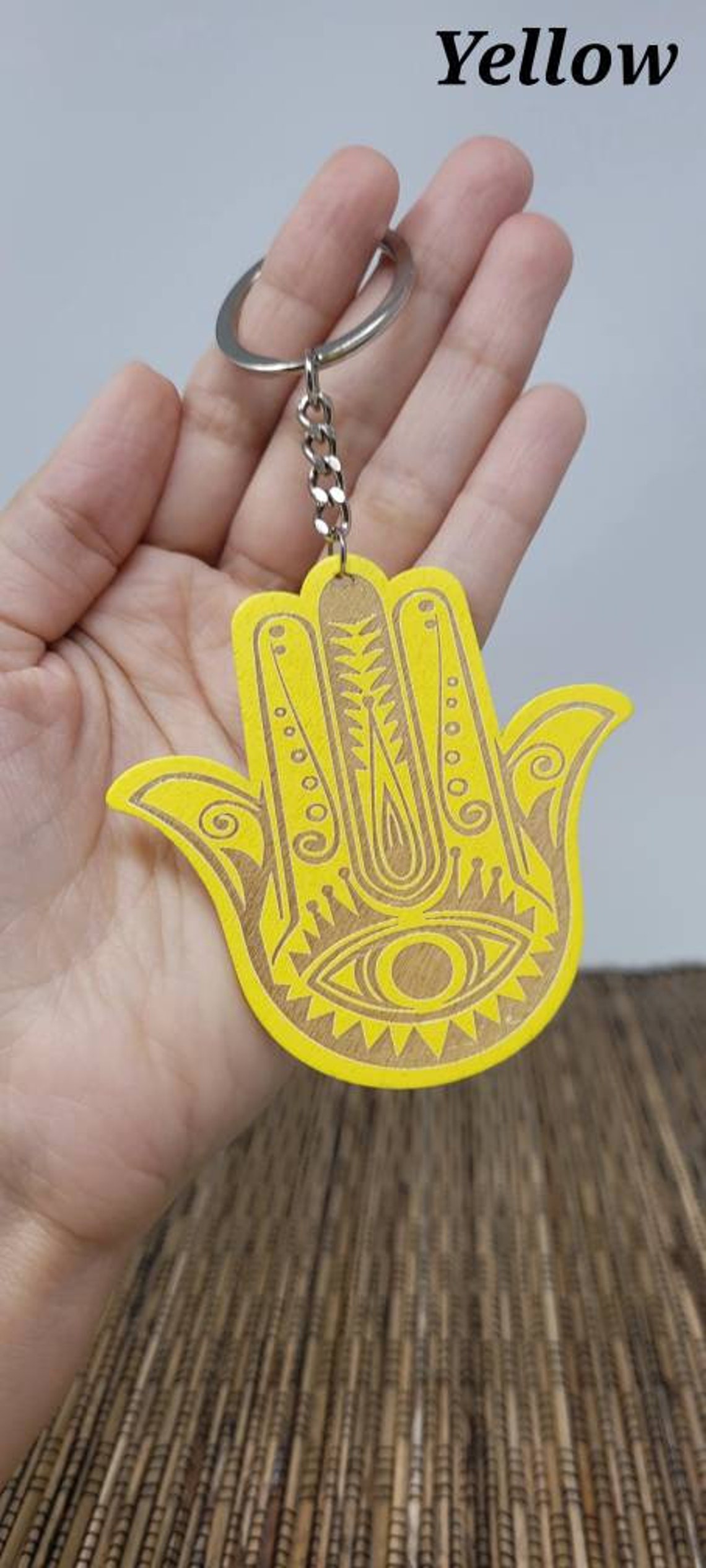 Hamsa Key Chain Hand Keychain Hand of Fatima Keychain Eye - Etsy