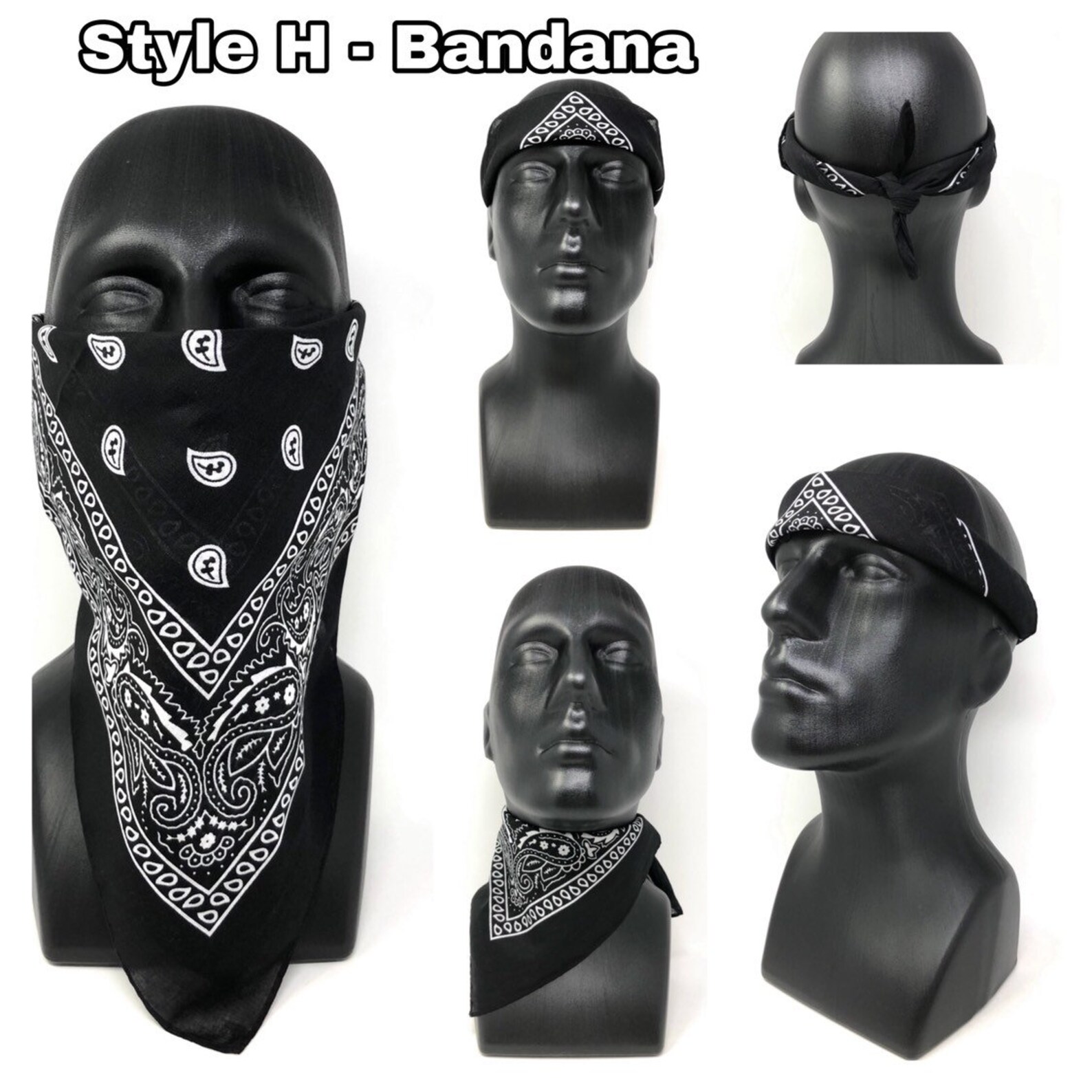 Black Face Mask 4 in 1 Multi-functional Face Covering Mask | Etsy