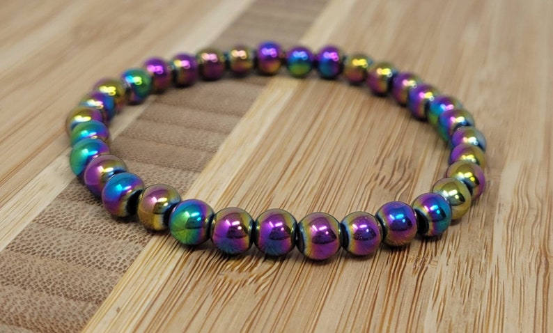 Rainbow Hematite Bracelet Rainbow Hematite Jewelry Rainbow - Etsy