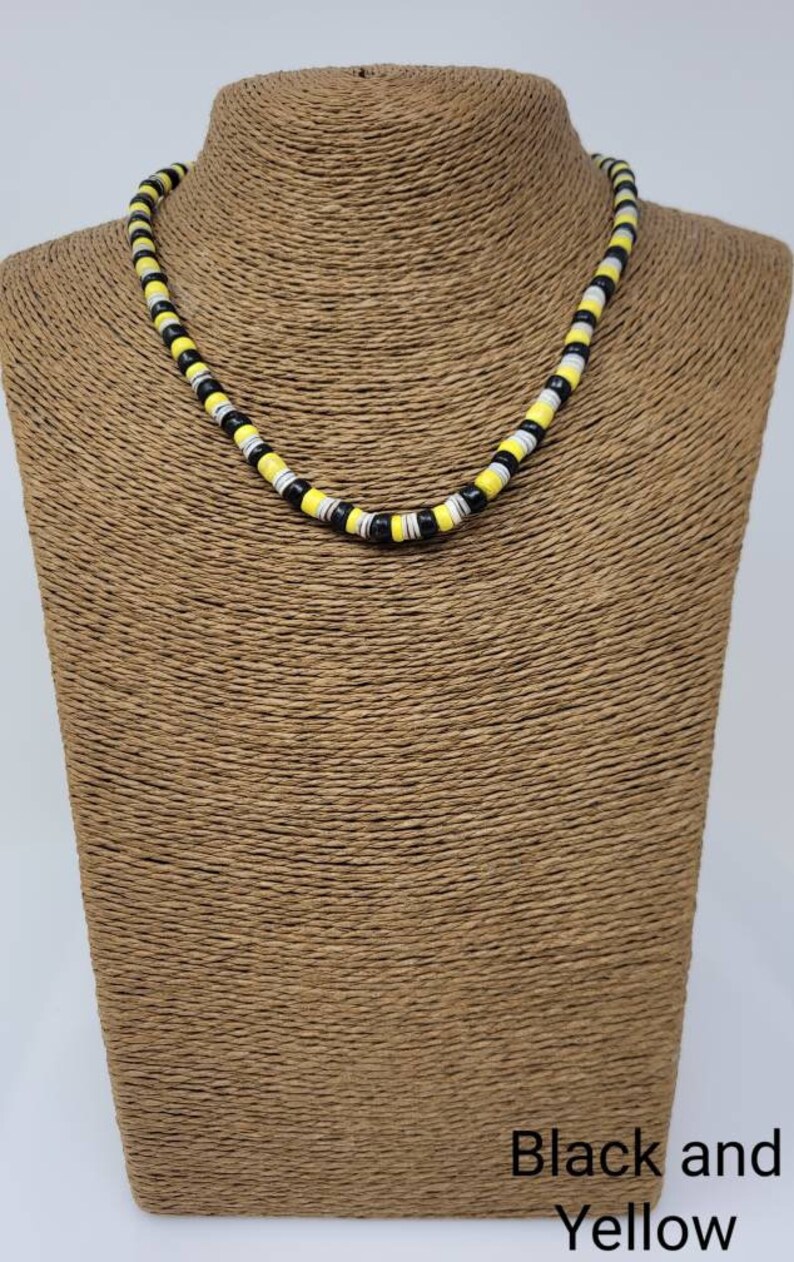 Black and Pink Necklace Thin Puka Shell Necklace Puka | Etsy