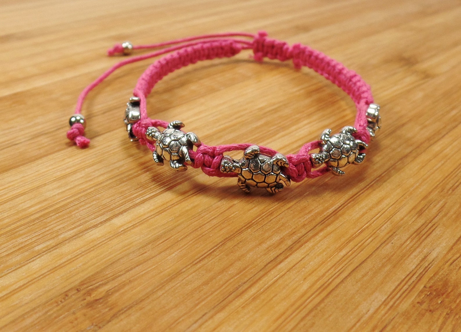 Pink Turtle Bracelet Pink Macrame Bracelet Pink Hemp - Etsy