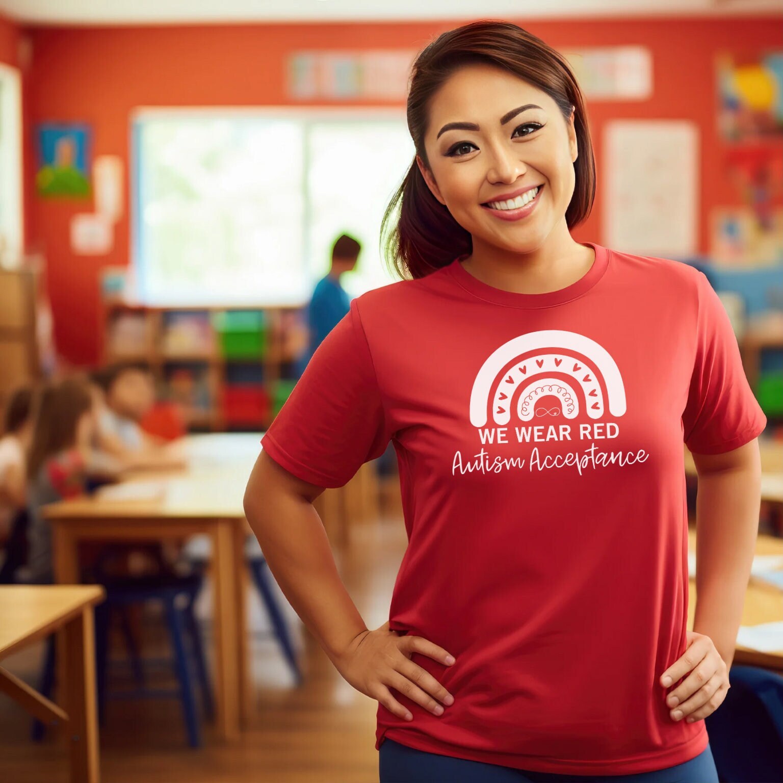 Autism Acceptance We Wear Red Autism Infinity Autism Rainbow Shirt - Etsy