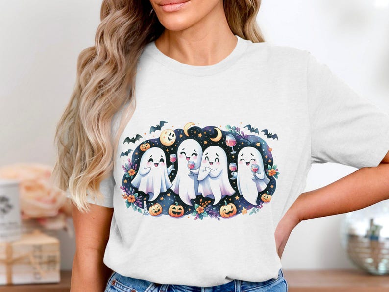 Ghost With Wine PNG, Halloween Clipart, Cute Ghost, Wine Lover ...