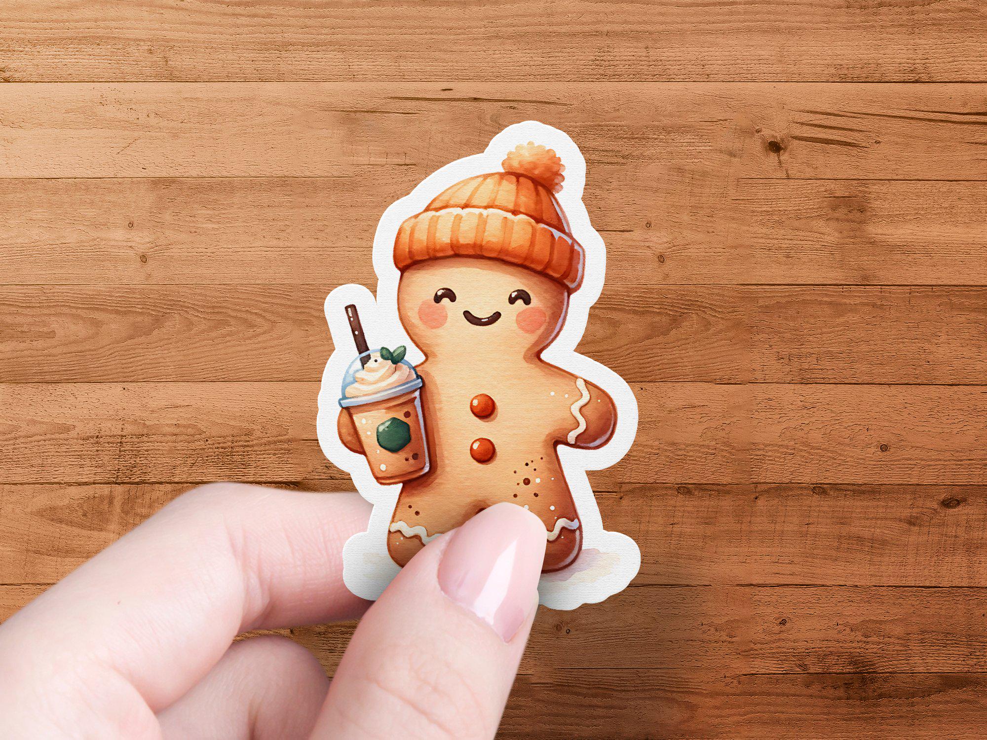 Gingerbread Man PNG, Ice Coffee Png, Gingerbread Sublimation Design ...
