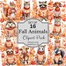 Cute Fall Png Clipart Set, Animals in Sweaters, Wild About Fall ...